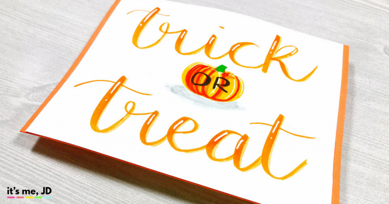 Trick or Treat Handlettered Halloween Card