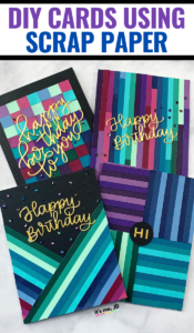 DIY Scrap Paper Cards | Paper Strip Card Designs - It's Me, JD